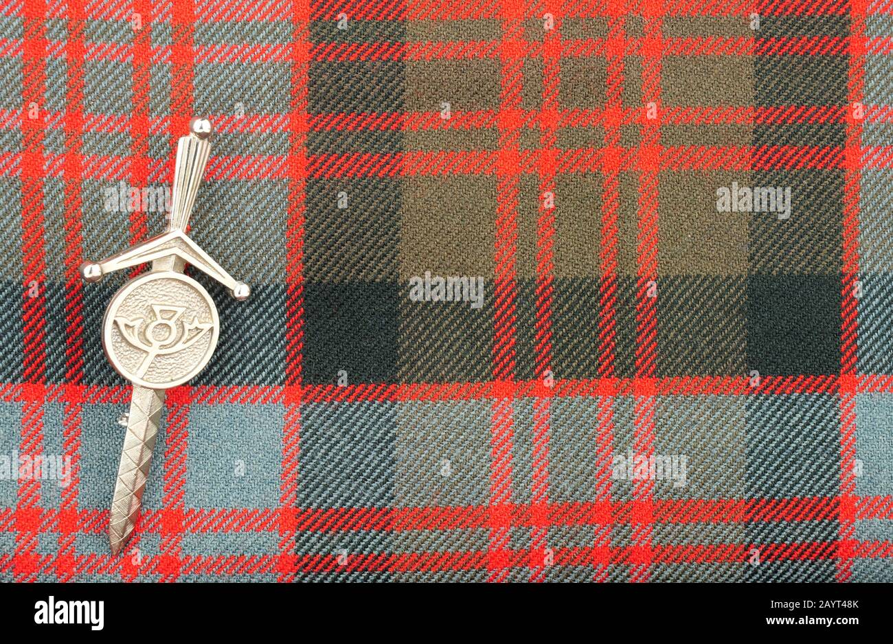 Traditional Scottish MacDonald clan pattern tartan wool fabric Stock ...