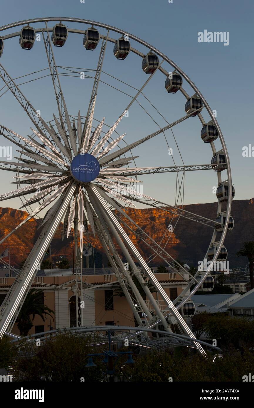 The Cape Wheel (Ferris wheel) at the V & A Waterfront in Cape Town ...