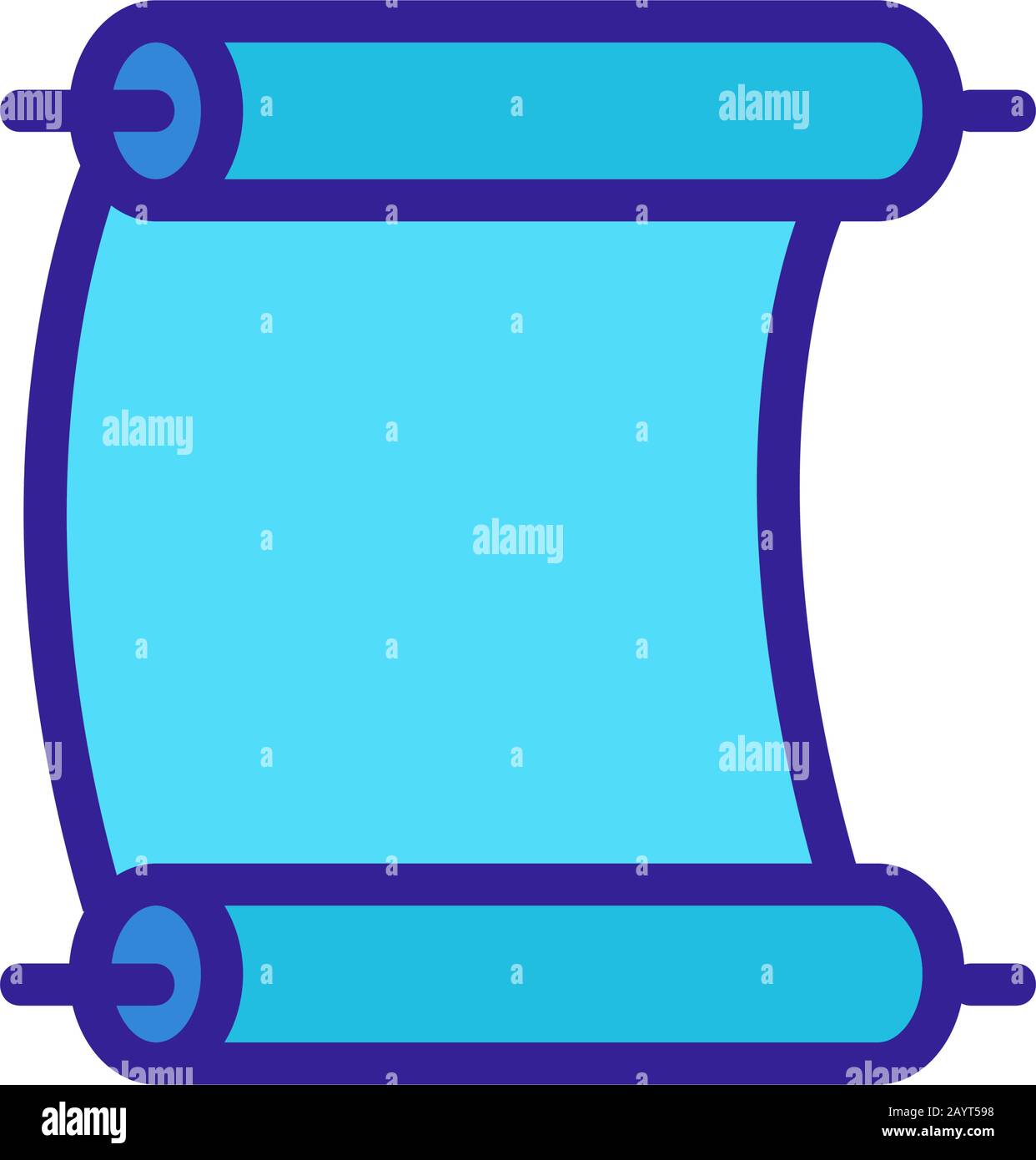 parchment paper scroll icon vector. Isolated contour symbol ...
