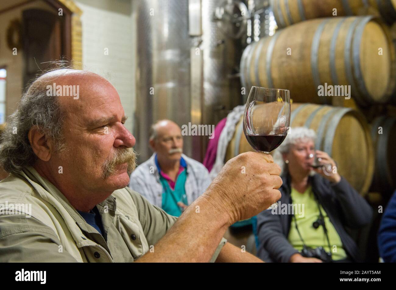 People wine tasting in the High Constantia Wine Cellar in Constantia ...