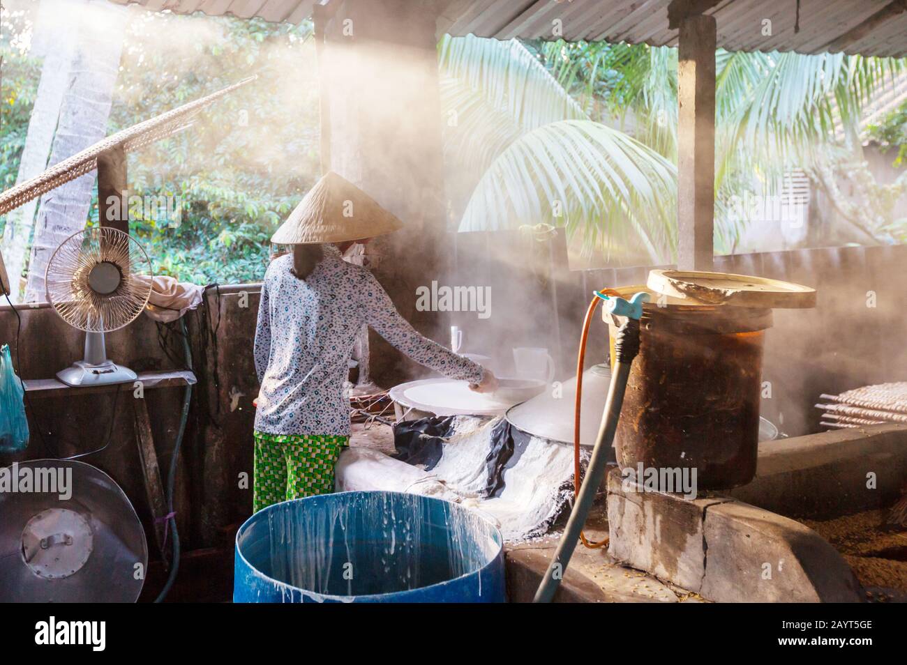 local rice noodles factory in Vietnam Stock Photo - Alamy