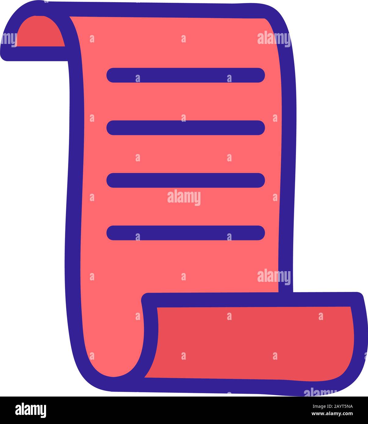 parchment paper scroll icon vector. Isolated contour symbol ...