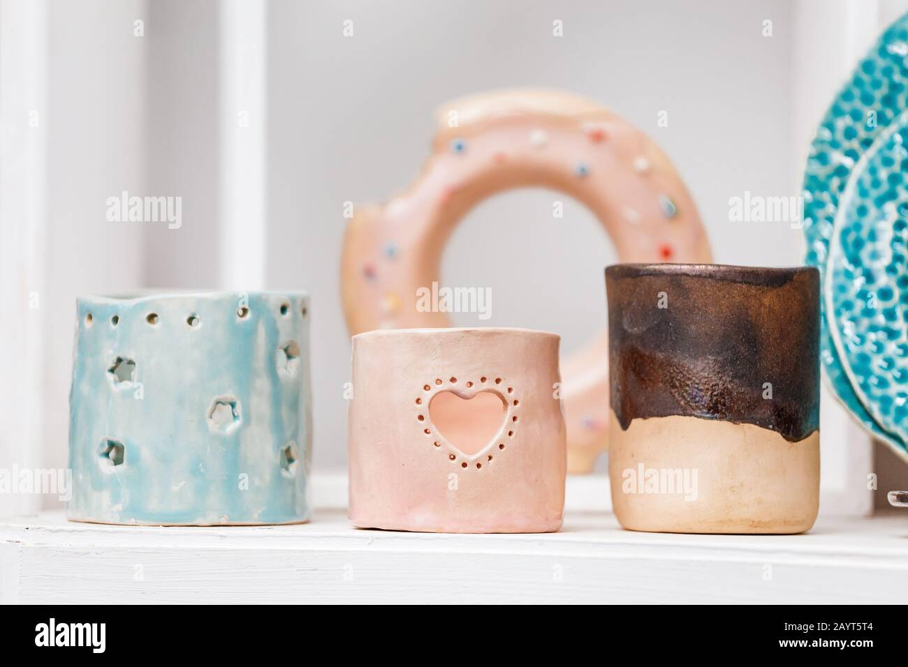Decorative ceramic handmade pottery objects Stock Photo - Alamy