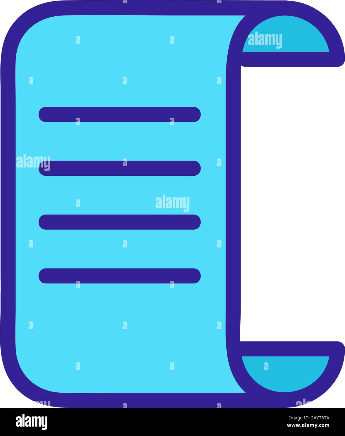 parchment paper scroll icon vector. Isolated contour symbol ...