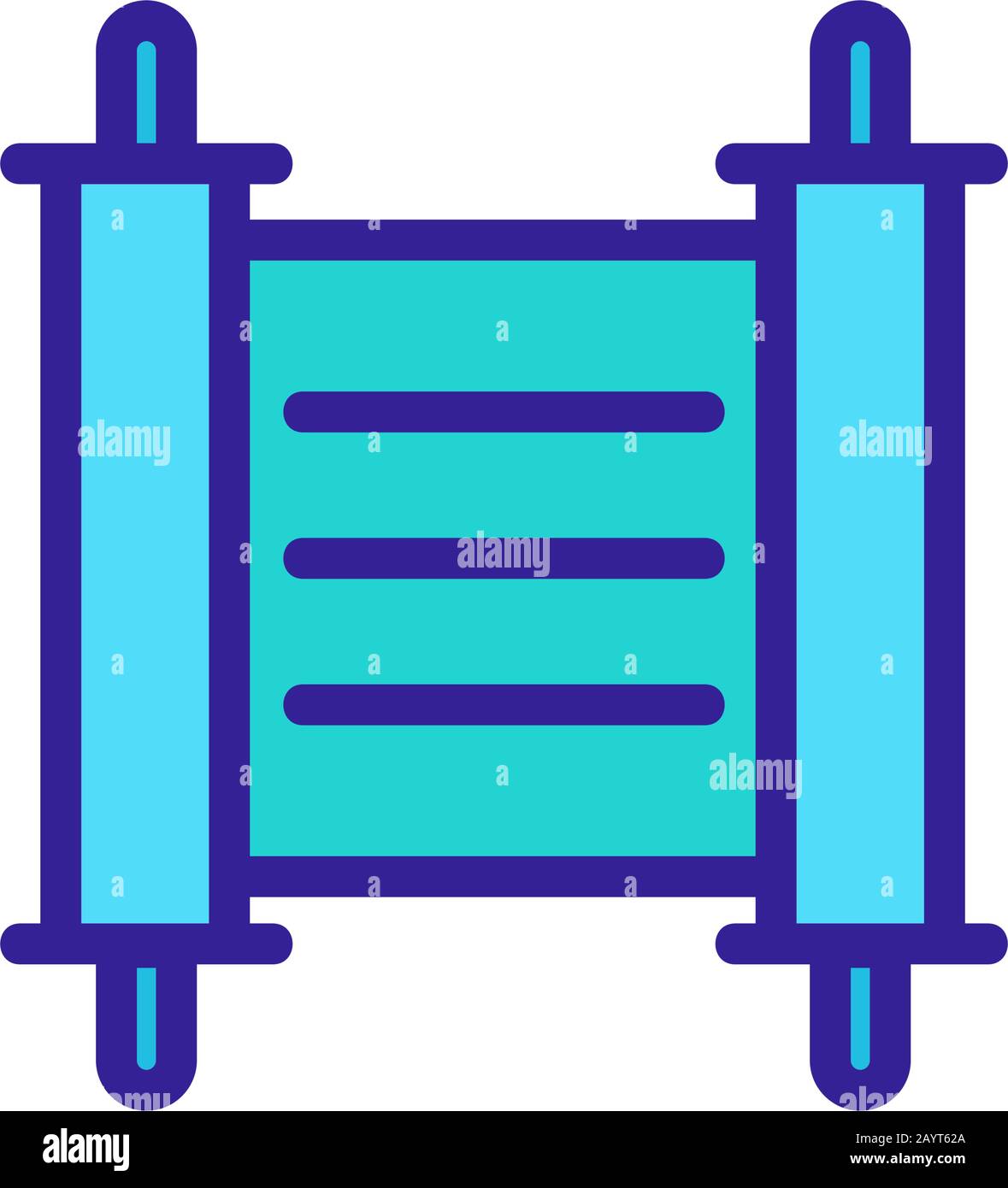 parchment paper scroll icon vector. Isolated contour symbol ...