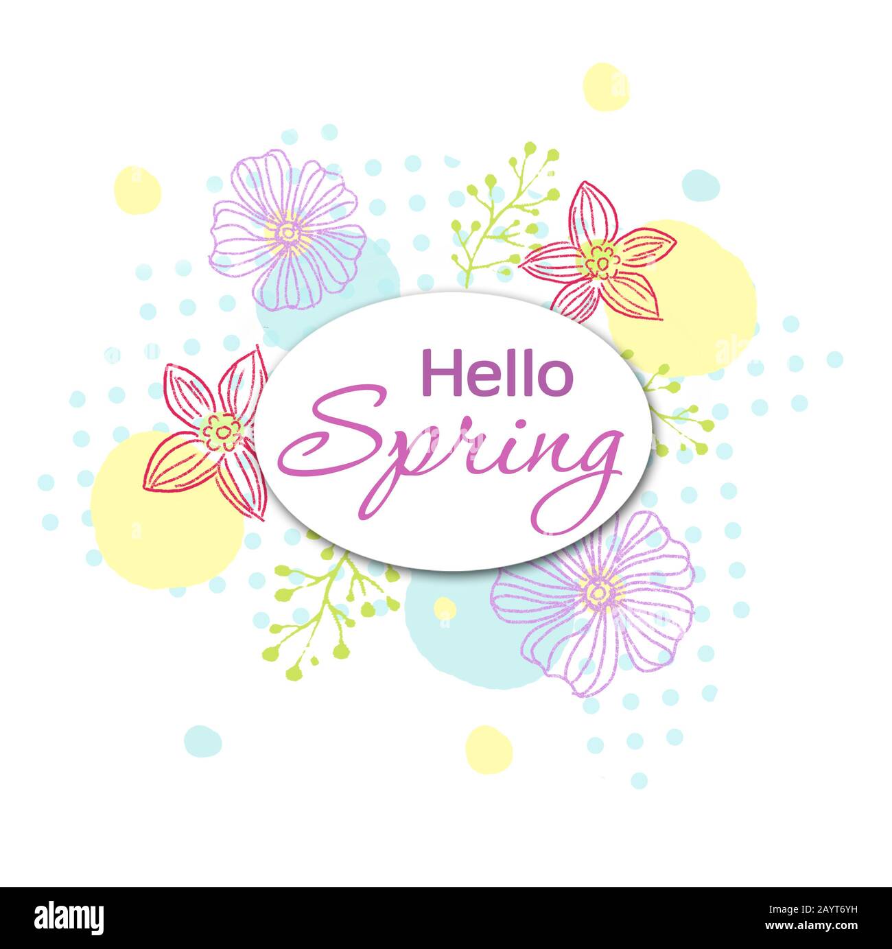 Illustration hello spring. Holiday background. Can be use for sale ...
