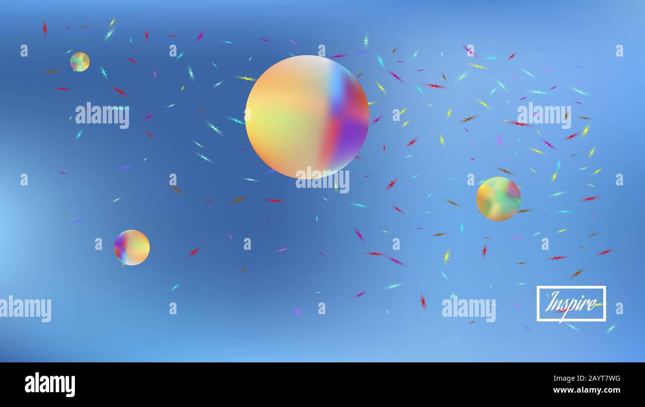 Clean space fantasy. Usefull colorific illustration theme. Background ...