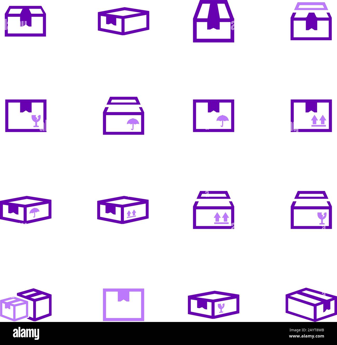 Simple icons set of box Stock Vector Image & Art - Alamy