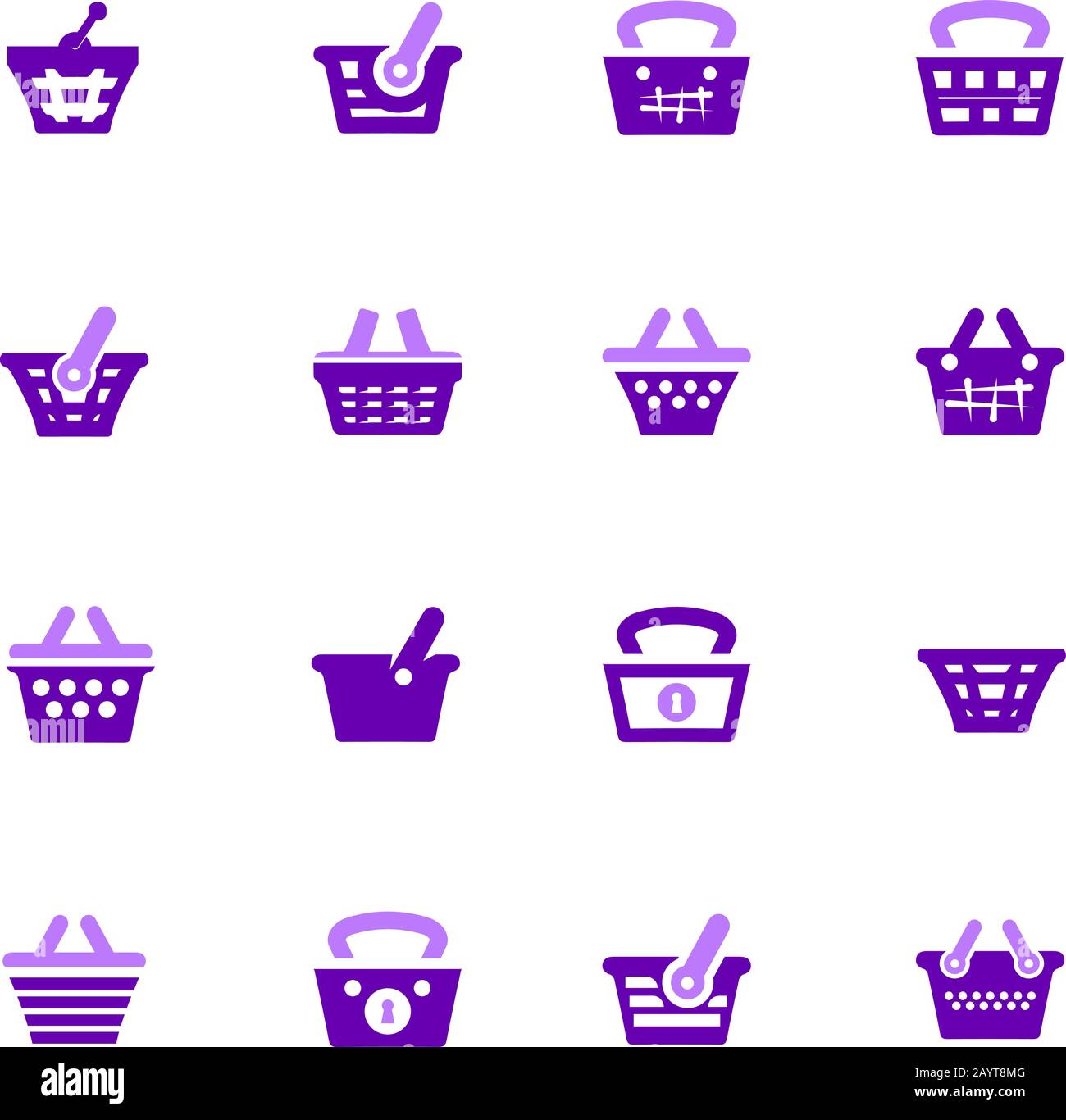 Basket icons set Stock Vector Image & Art - Alamy