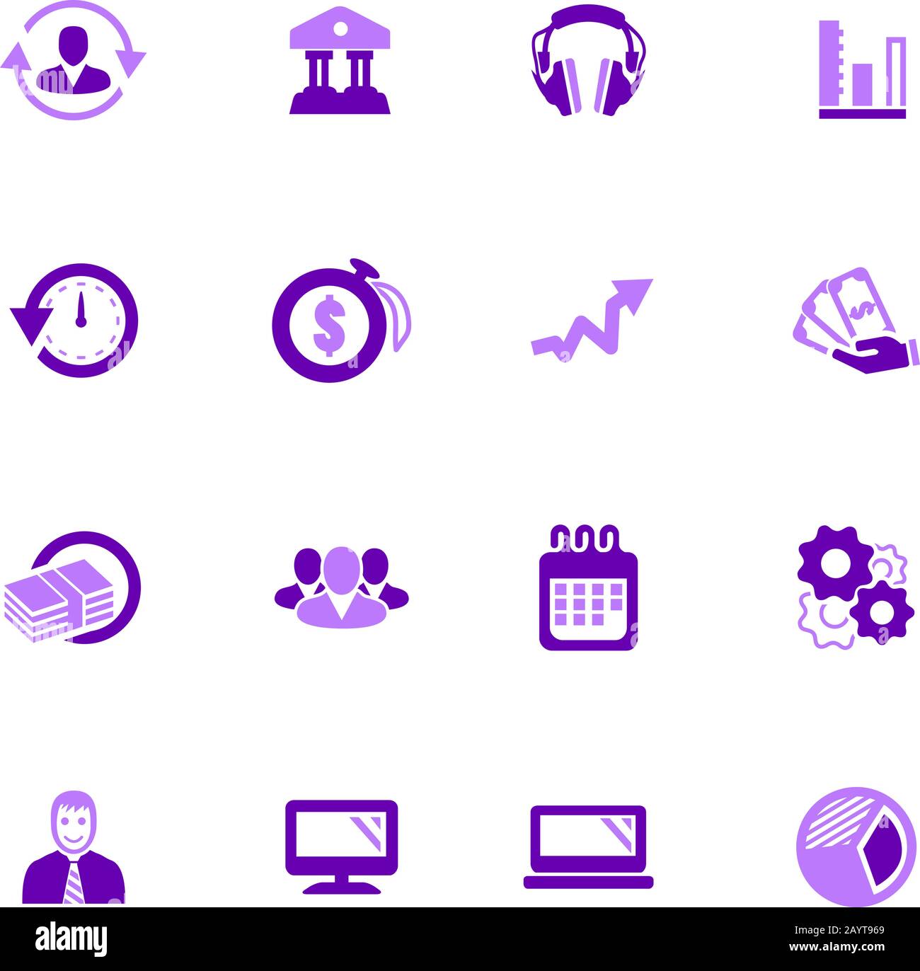 Business management and human resources icons set Stock Vector Image ...
