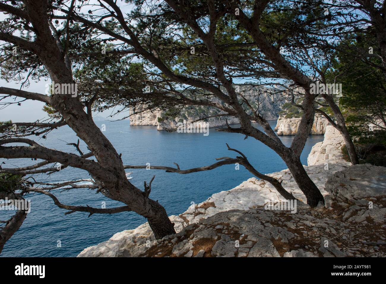 View of the Calanque de Port-Pin from Pointe Cacao in the Calanques ...
