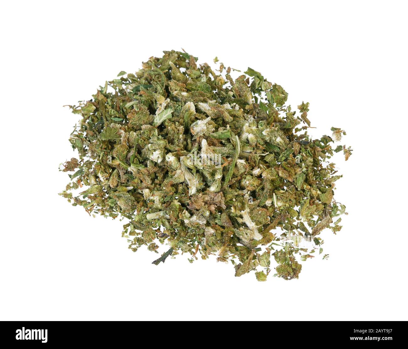 Medical marijuana isolated on white background. Therapeutic and ...