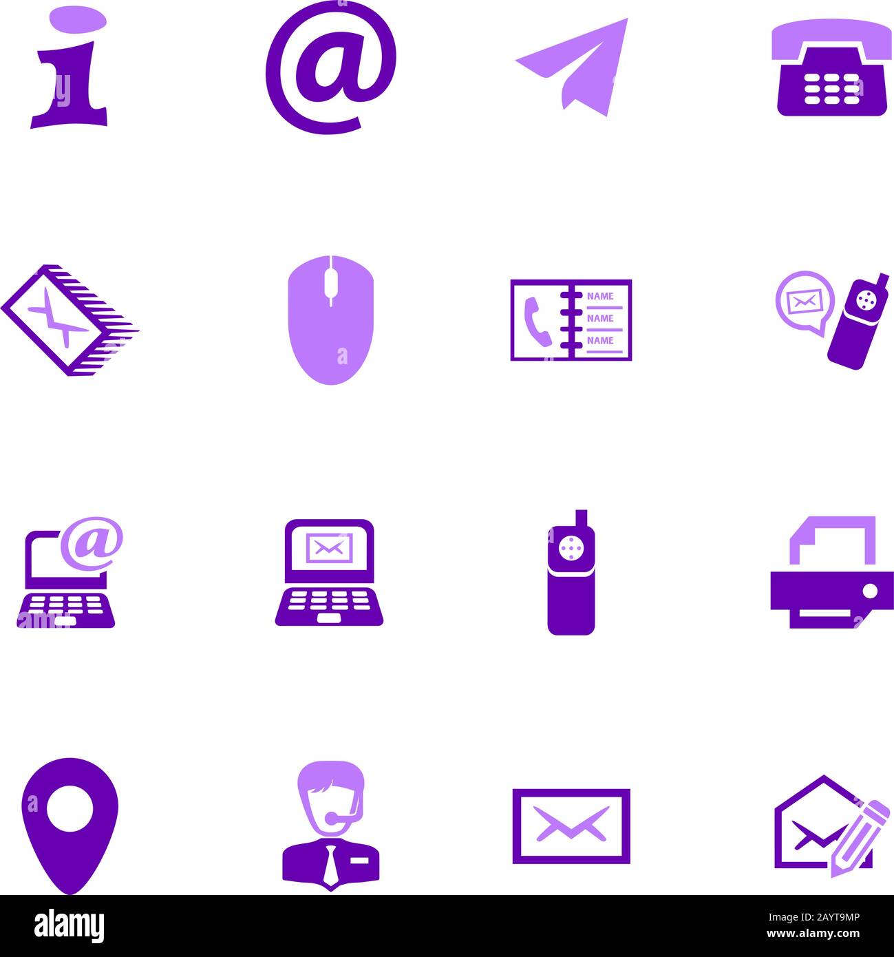 Contact us icons set Stock Vector Image & Art - Alamy