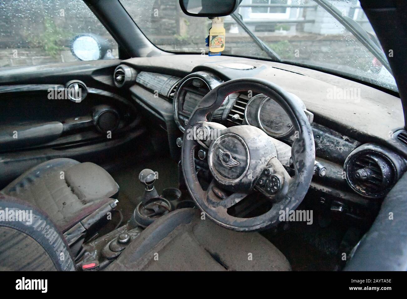 The water damaged interior of car in nantgarw hi-res stock photography ...