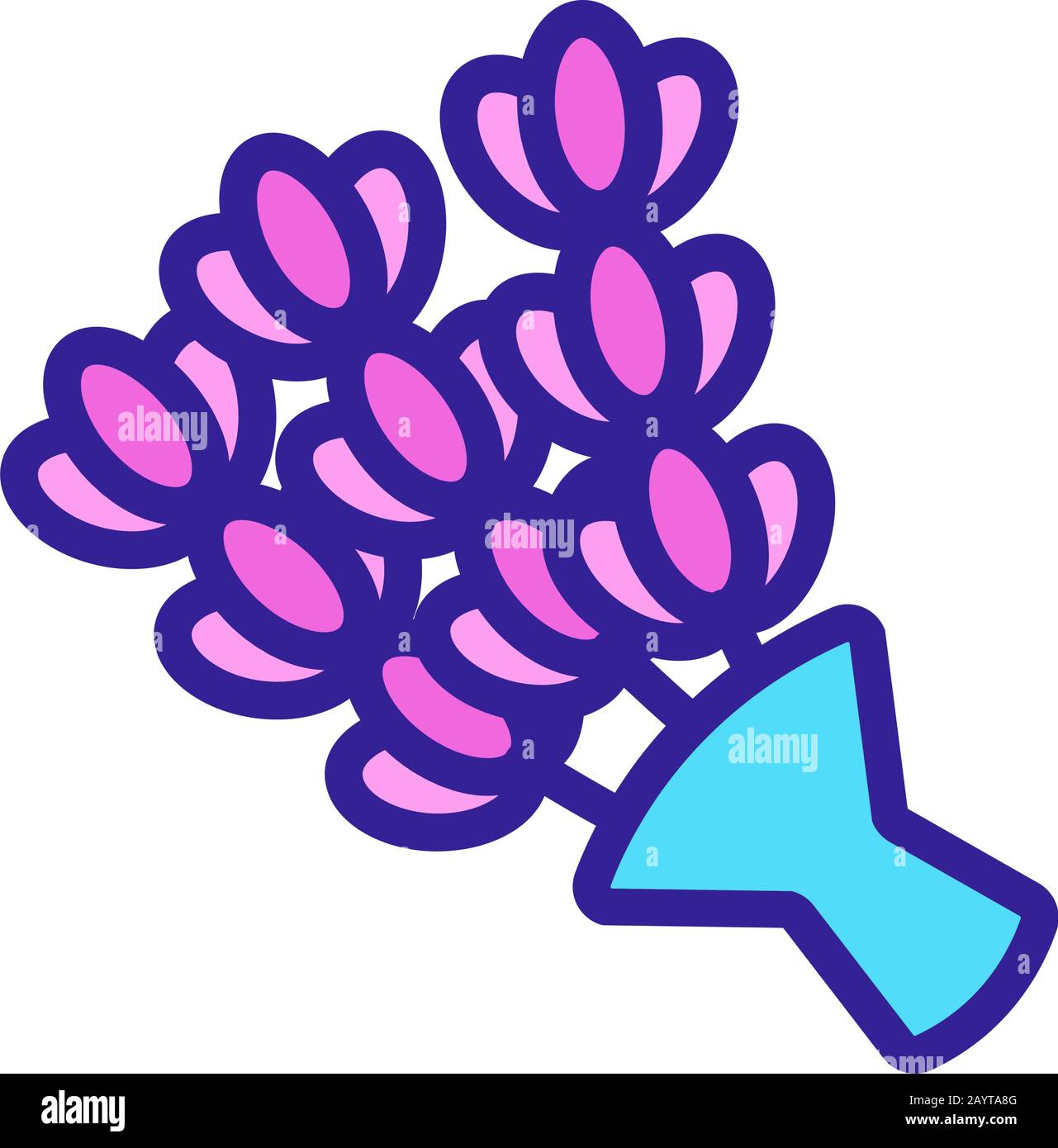 Lavender flower icon vector. Isolated contour symbol illustration Stock ...