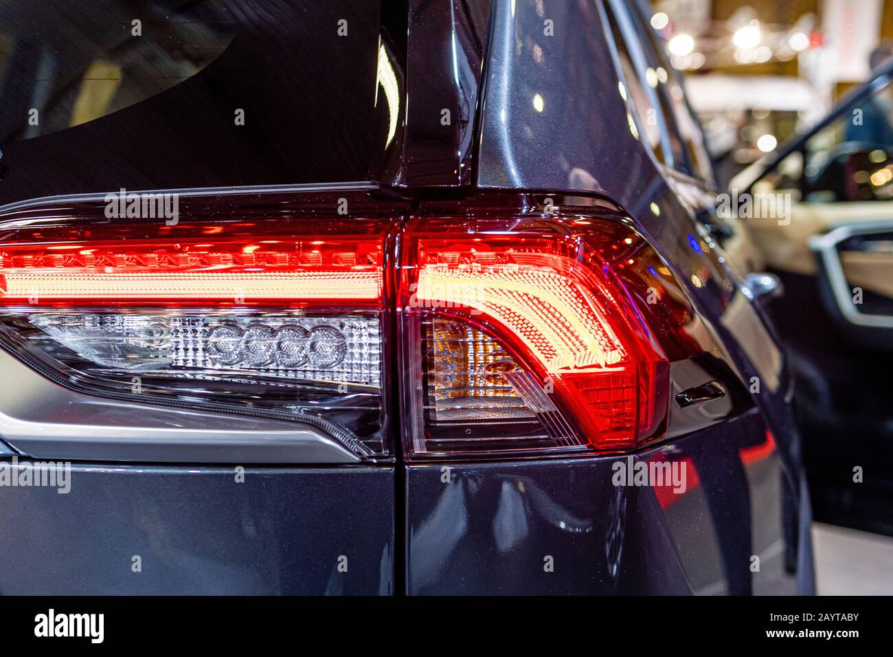 Close-up of the rear light of a modern car. Exterior details - image ...