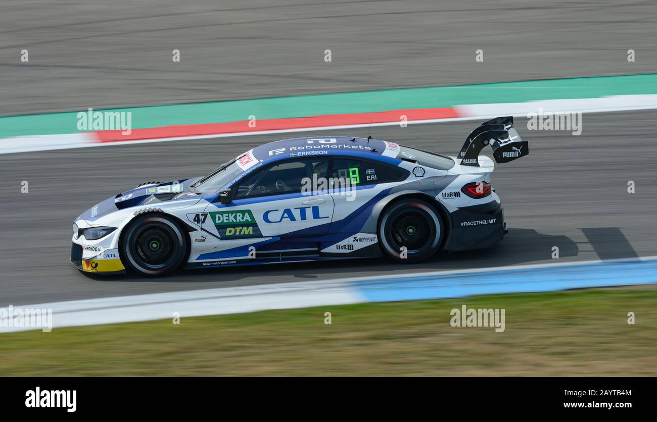 Swedish racing driver Joel Eriksson in his BMW M4 Turbo DTM car during ...