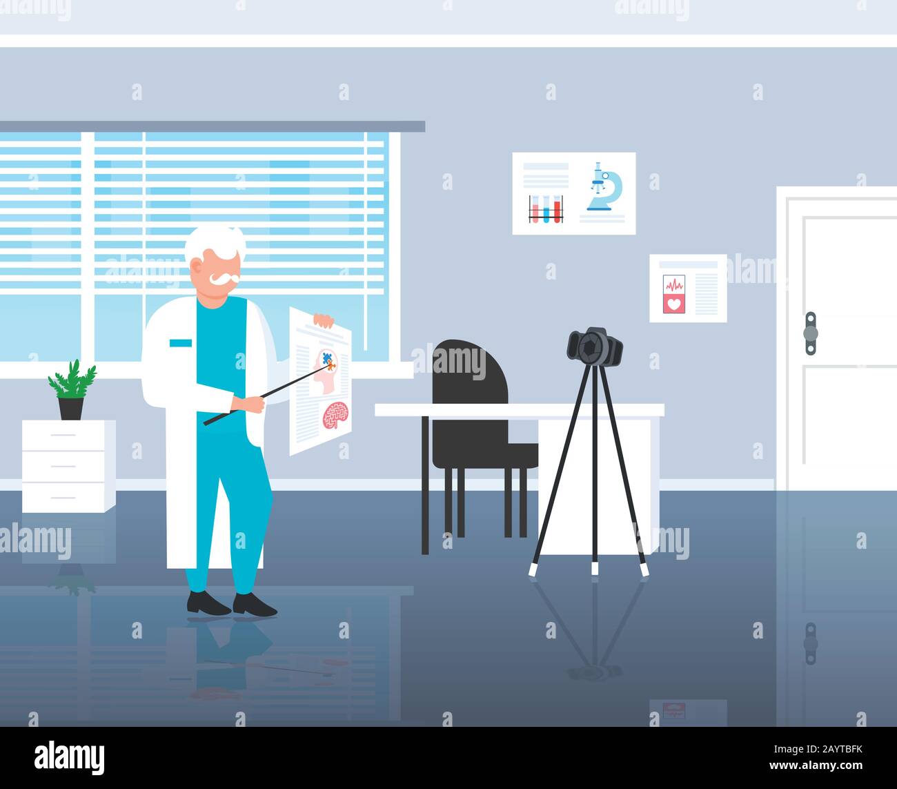 psychologist doctor blogger explaining human brain recording video with ...