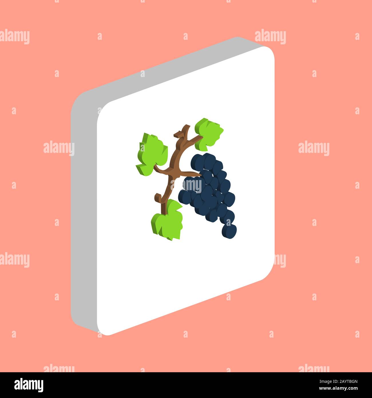 Grape Vine Simple vector icon. Illustration symbol design template for ...