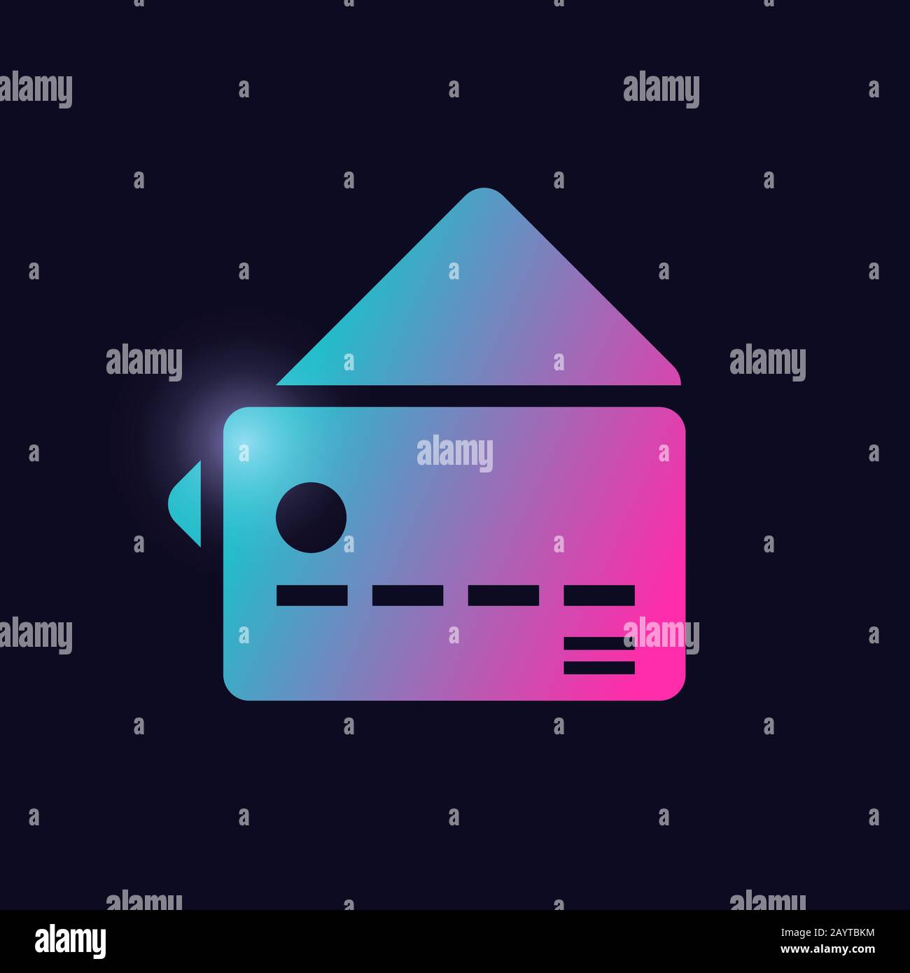 credit card sign glowing neon icon banking icons for ui and ux website ...