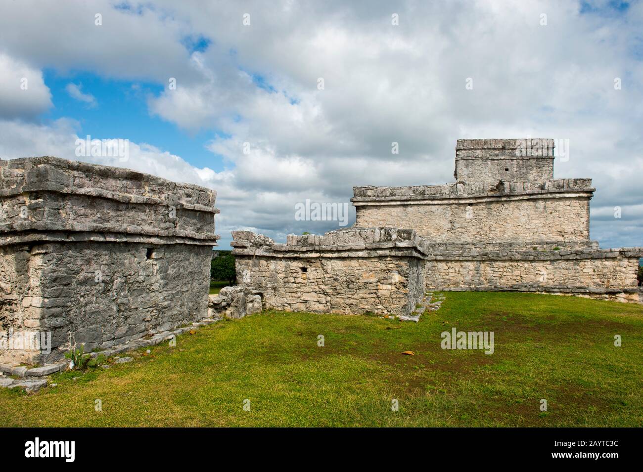 El Castillo (castle) in Tulum, which is the site of a Pre-Columbian ...
