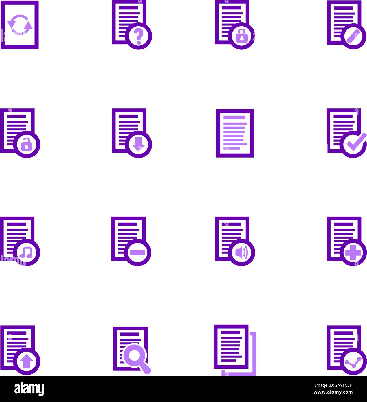 Documents icons set Stock Vector Image & Art - Alamy