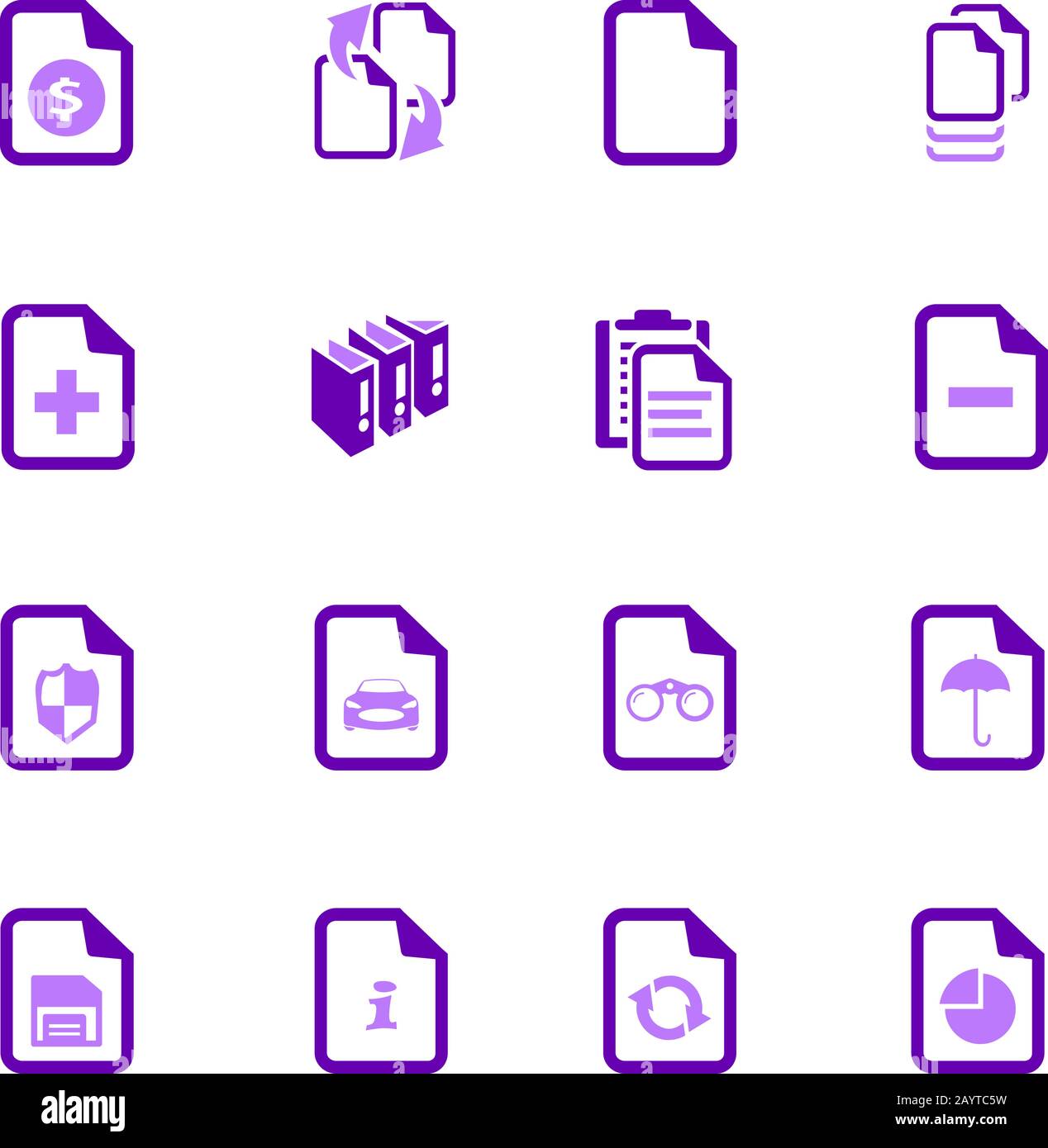 Documents icons set Stock Vector Image & Art - Alamy