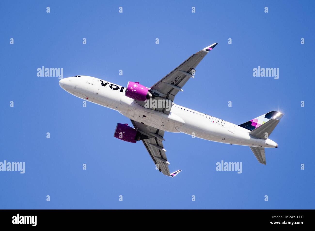 Feb 11, 2020 San Jose / CA / USA - Volaris airlines aircraft ascending ... Feb 11, 2020 San Jose / CA / USA - Volaris airlines aircraft ascending ...