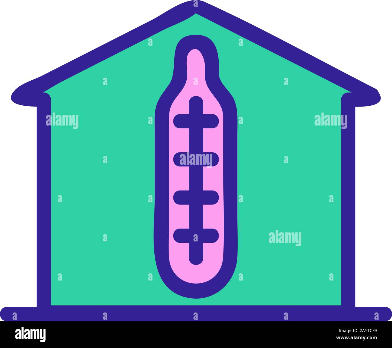 House temperature icon vector. Isolated contour symbol illustration ...