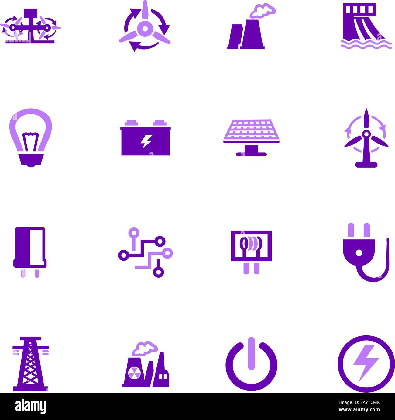 Electricity icon set Stock Vector Image & Art - Alamy
