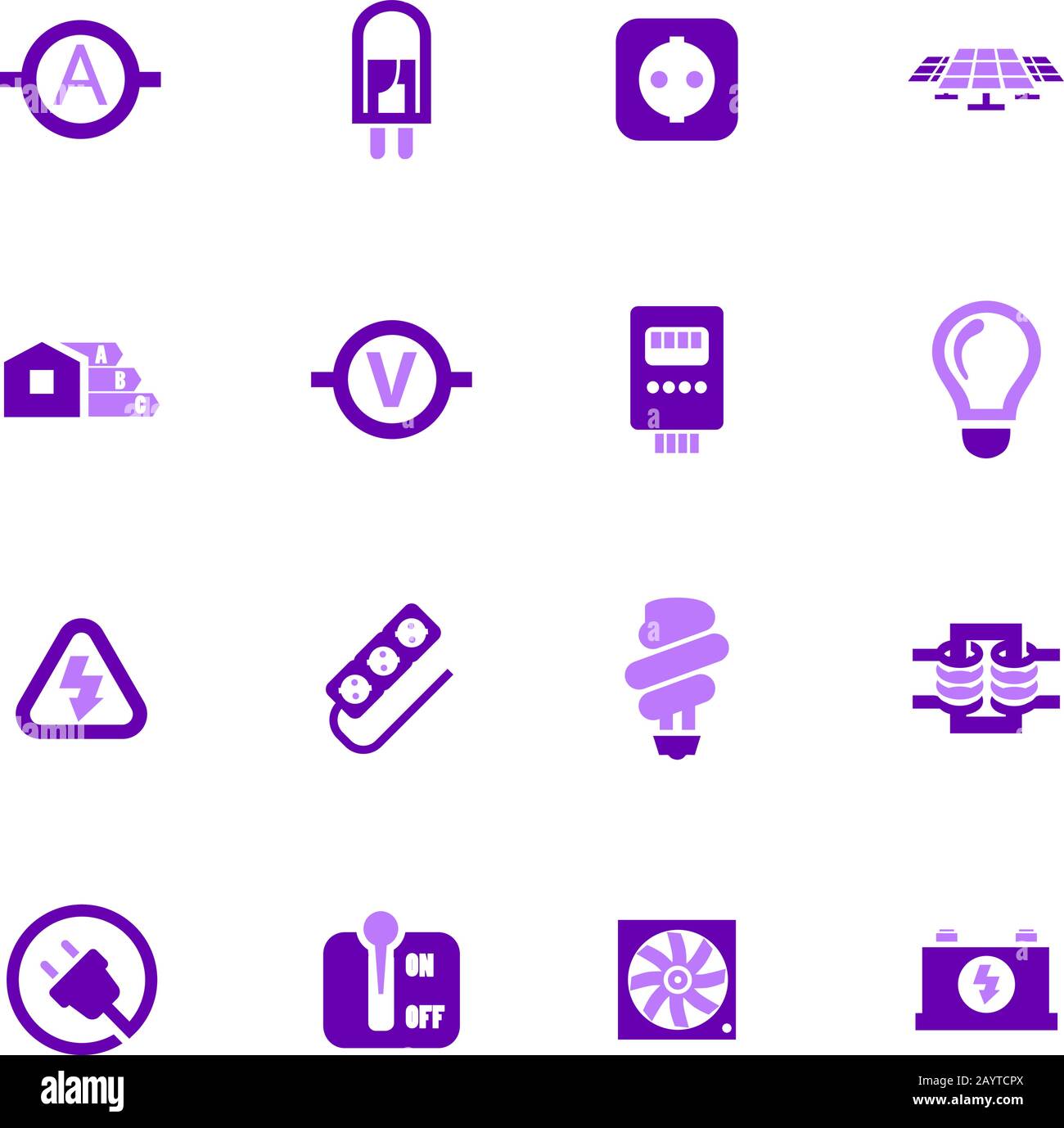 Electricity icon set Stock Vector Image & Art - Alamy