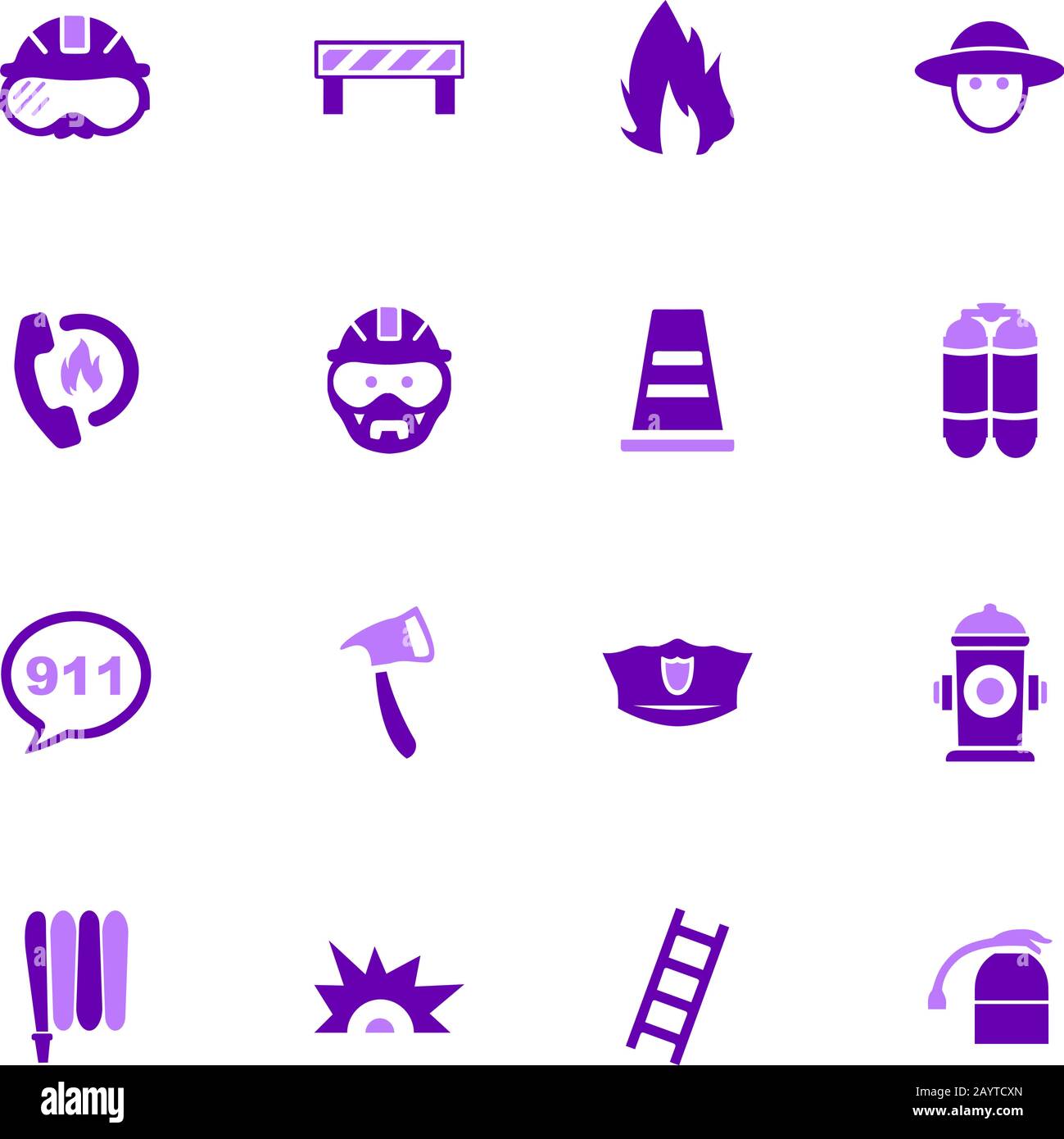 Fire brigade icons set Stock Vector Image & Art - Alamy