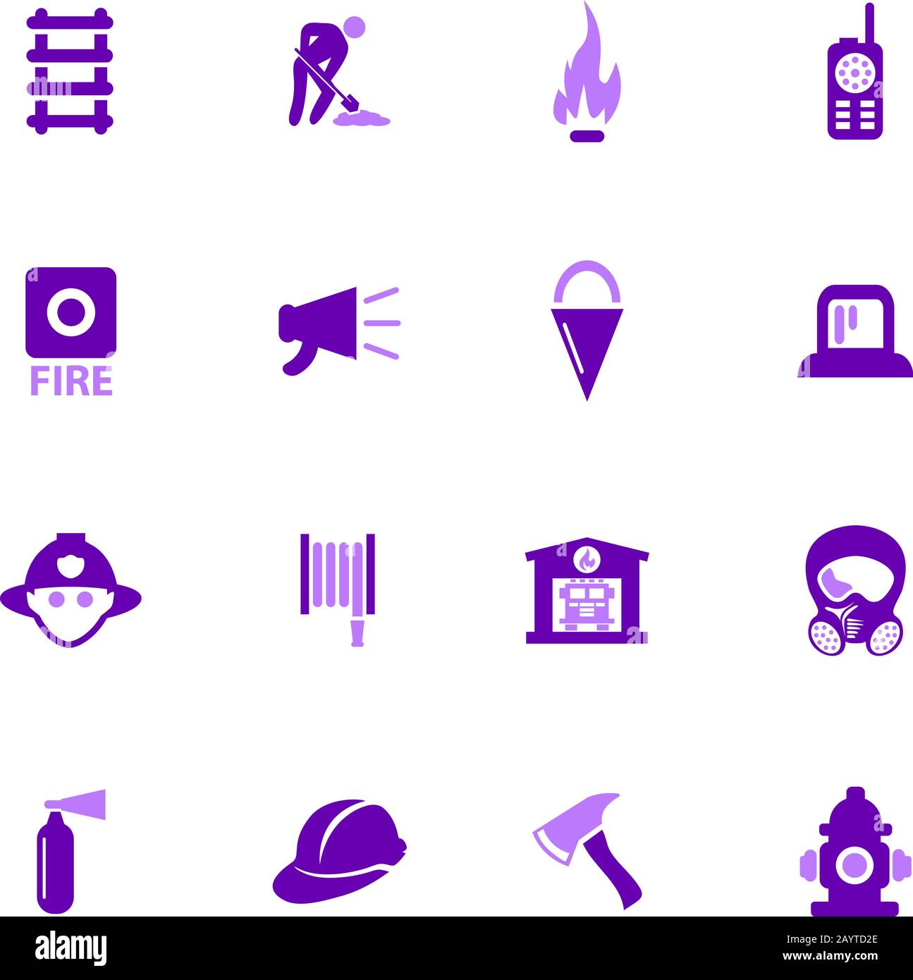 Fire brigade icons set Stock Vector Image & Art - Alamy