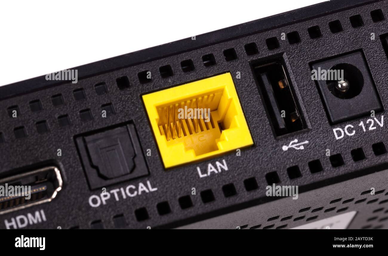 Lan connection in a small device, selective focus Stock Photo - Alamy