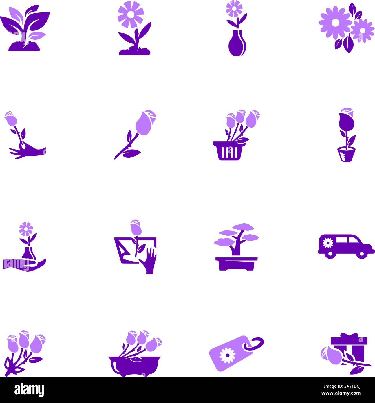 Flower icon set Stock Vector Image & Art - Alamy