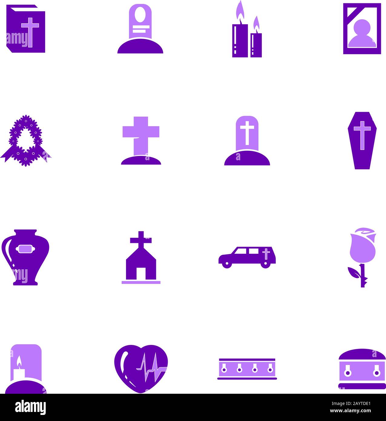 Funeral service icons set Stock Vector Image & Art - Alamy