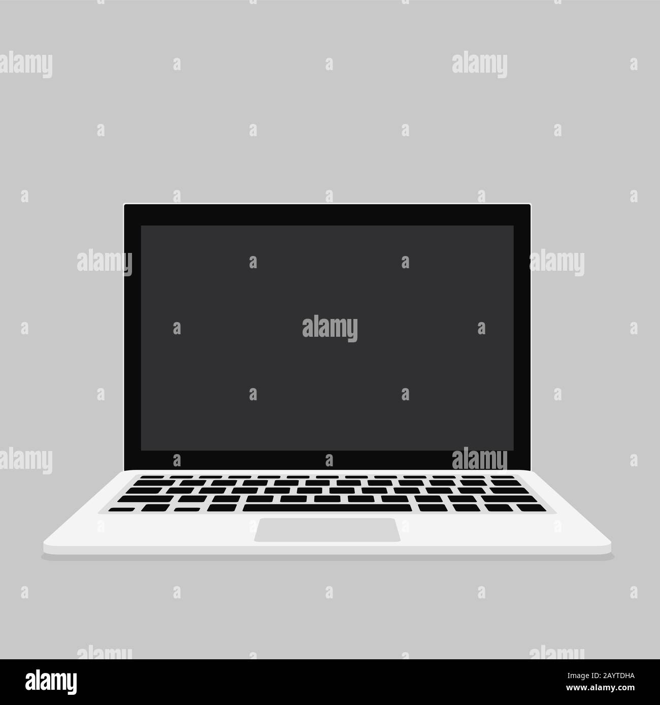 Blank screen laptop isolated on gray background. Vector Stock Vector ...