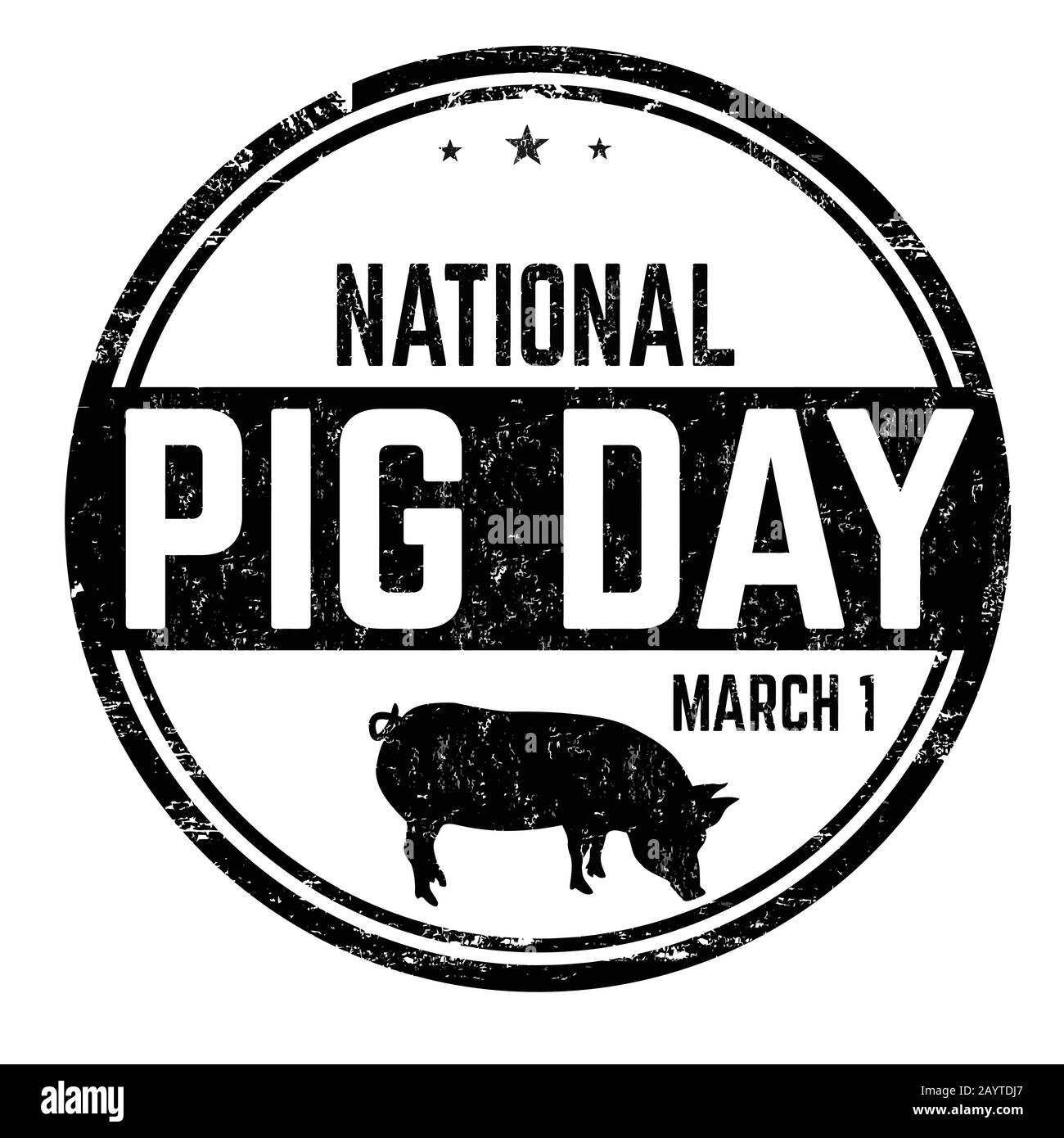 National pig day sign or stamp on white background, vector illustration ...
