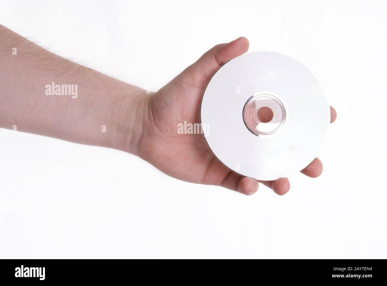 Laser disk in a male hand Stock Photo - Alamy