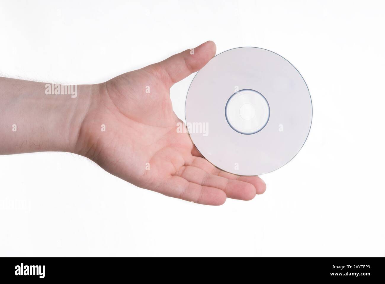 Laser disk in a male hand Stock Photo - Alamy