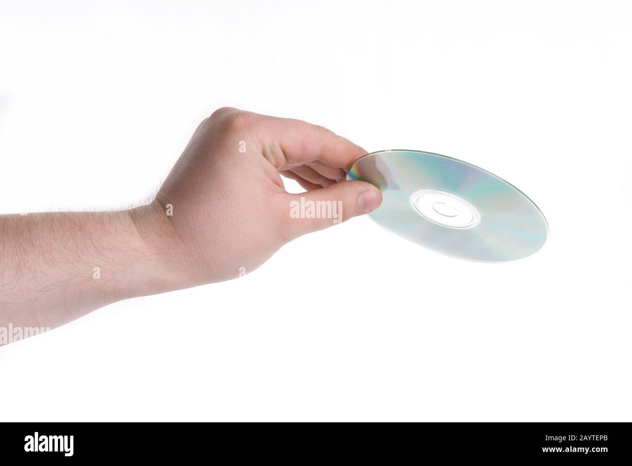 Laser disk in a male hand Stock Photo - Alamy