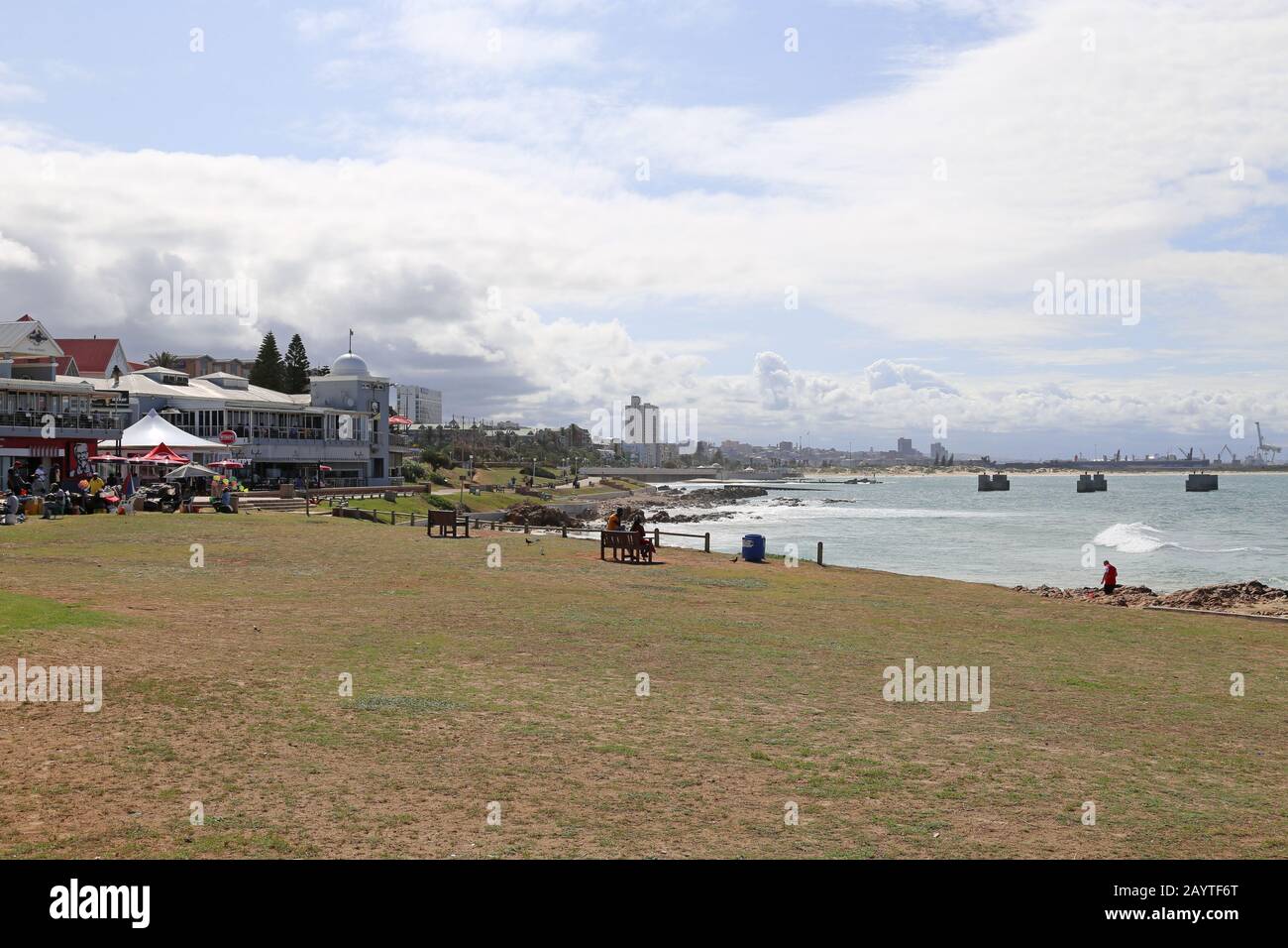 Beachfront cafes and bars, Humewood Beach, Shark Rock, Port Elizabeth ...