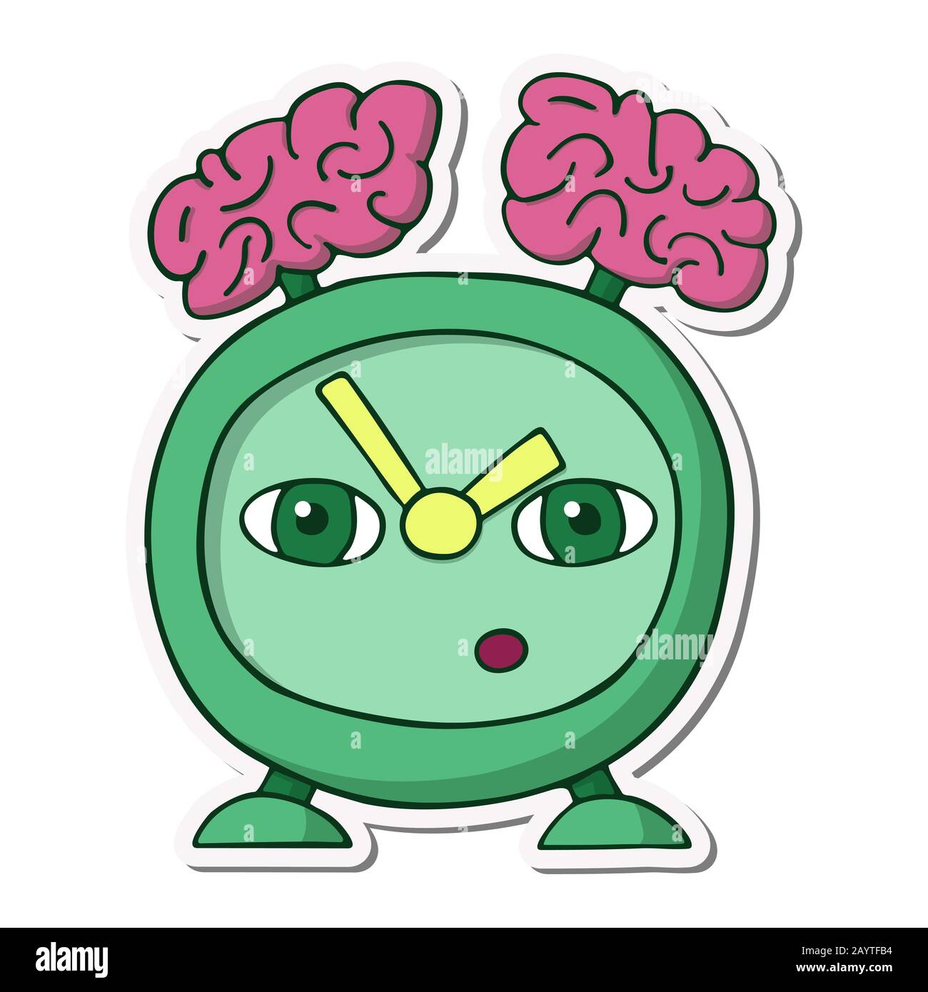 Brain instead of a head Stock Vector Images - Alamy