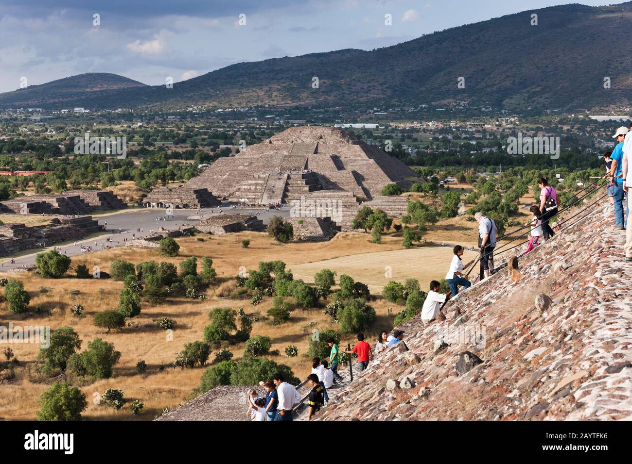 Pyramid of the Moon, from Sun pyramid, Teotihuacan, suburb of Mexico ...