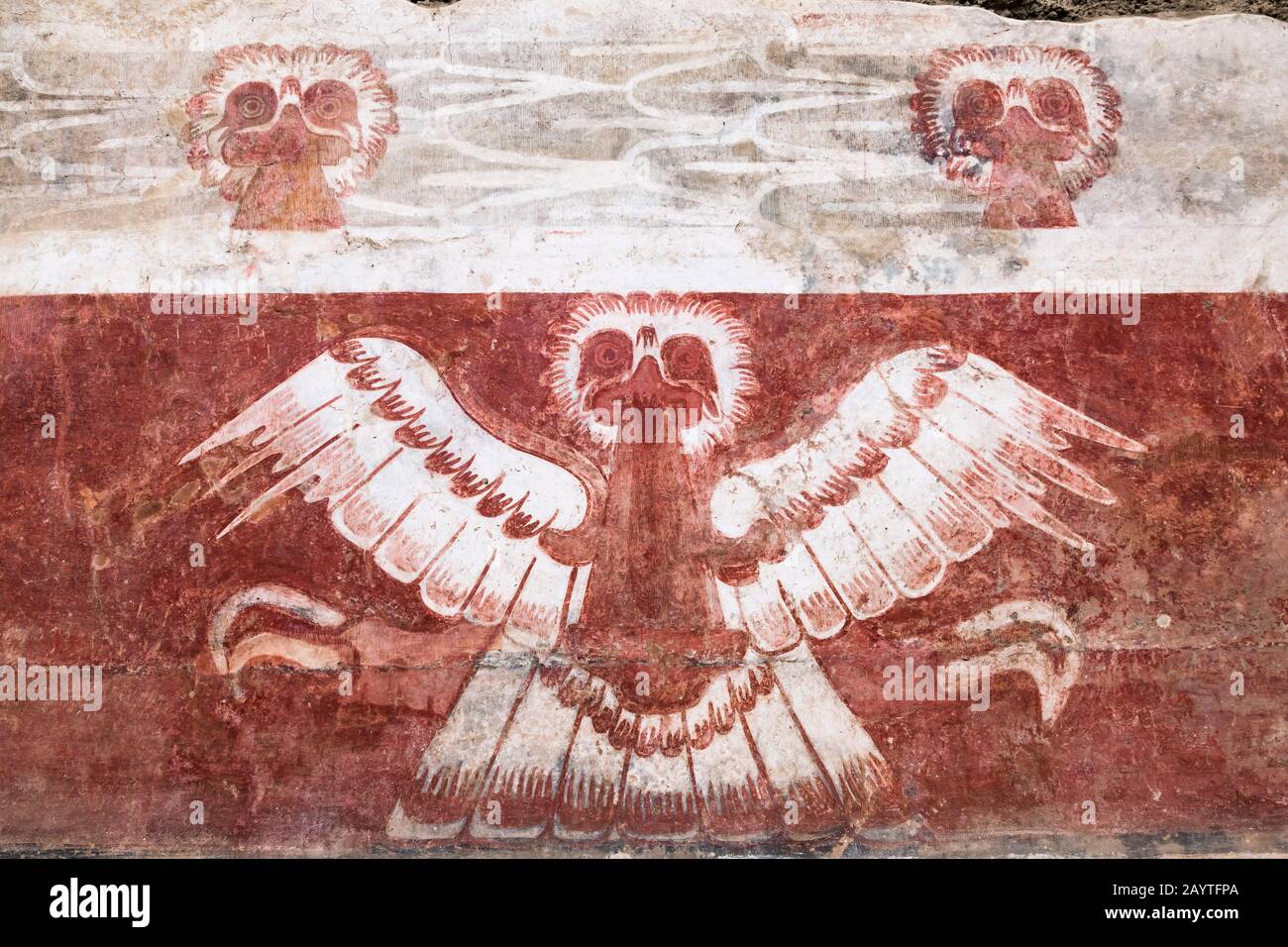 Mural paintings at Palace of Tetitla, Teotihuacan, suburb of Mexico ...