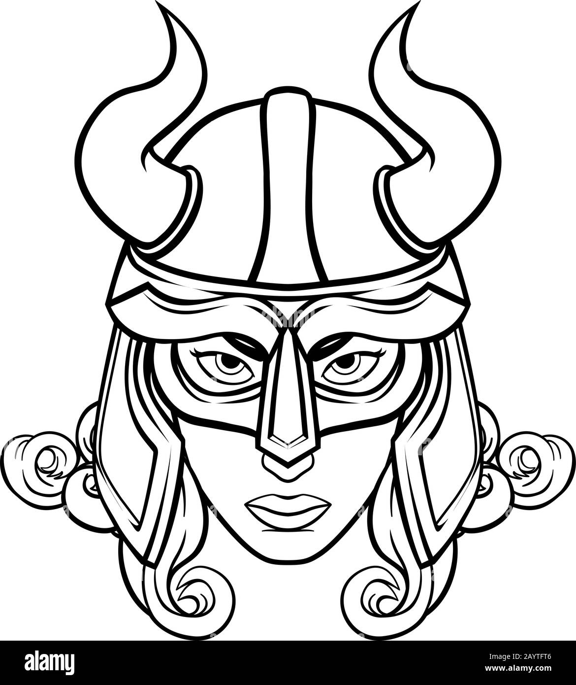 Female Viking Warrior Clip Art