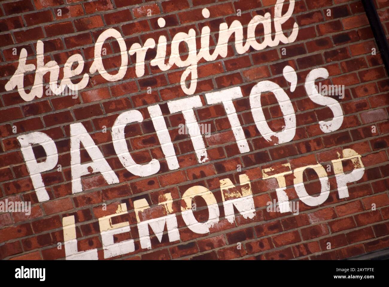 Sign for the original Pacitto`s lemon top, Redcar, North Yorkshire ...