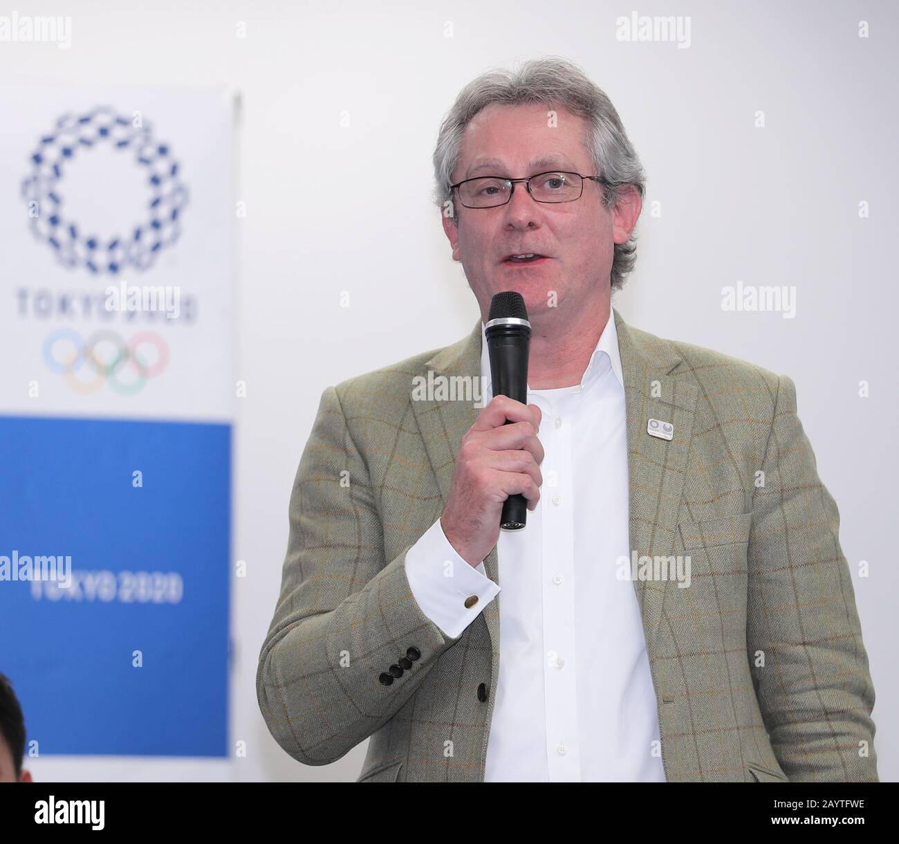 Tokyo, Japan. 17th Feb, 2020. David Atkinson, Tokyo 2020 Games Motto ...