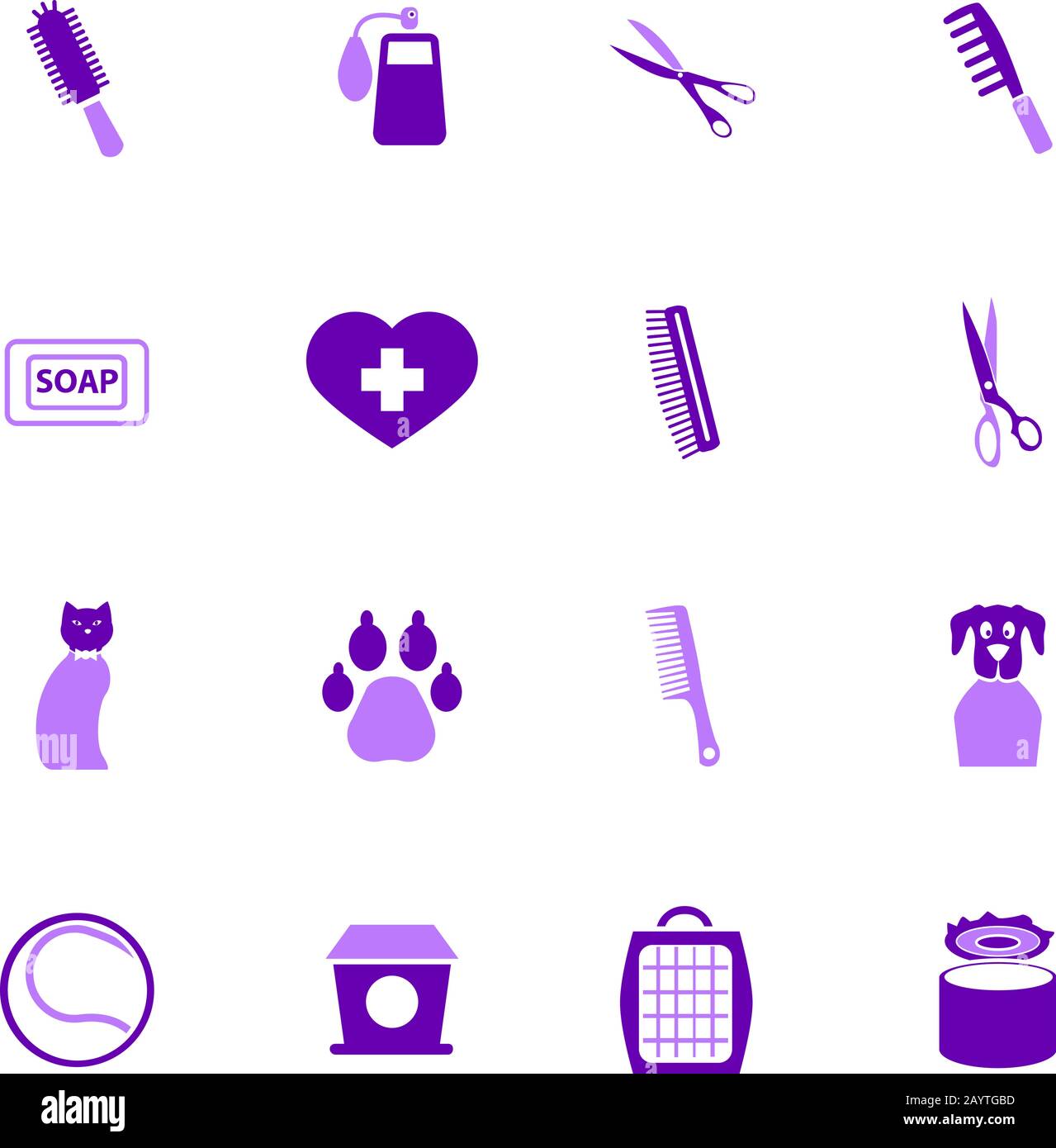 Set combs scissors Cut Out Stock Images & Pictures - Alamy