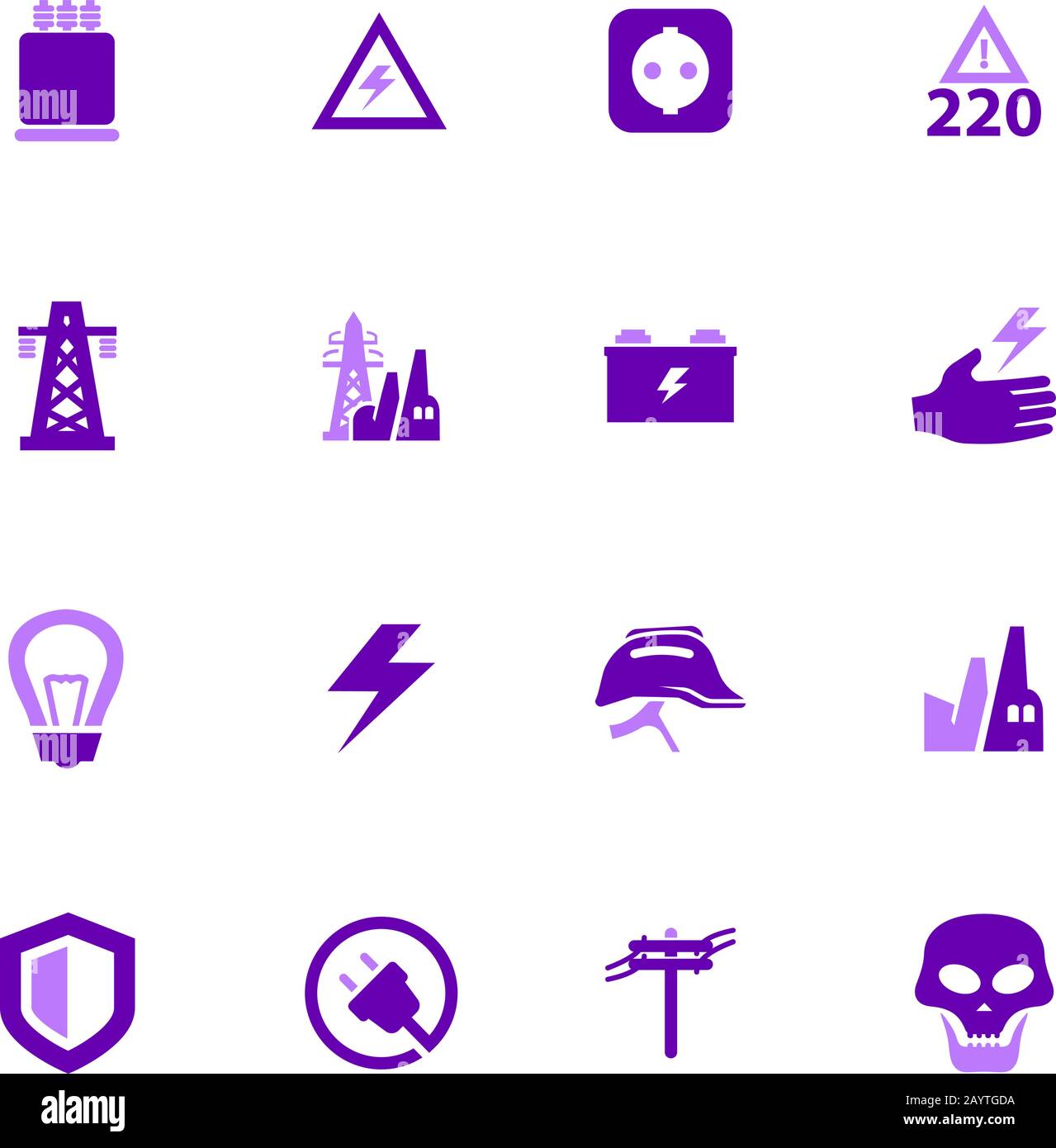 High voltage icons set Stock Vector Image & Art - Alamy